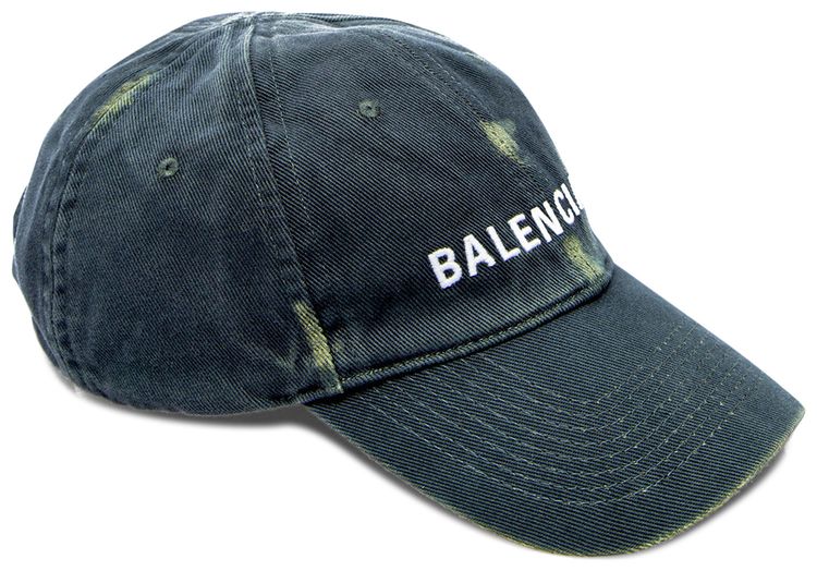 Buy Balenciaga Distressed Logo Baseball Cap 'Green' - 590758 4A9B9 3077 ...