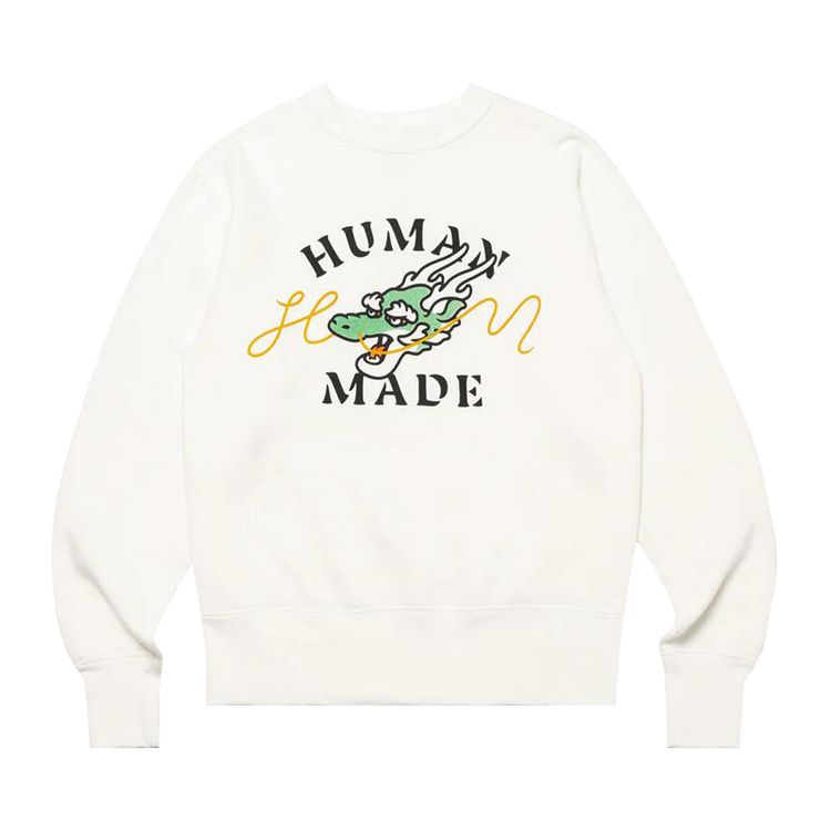 Buy Human Made Dragon Sweatshirt #1 'White' - HM27CS023 WHIT | GOAT