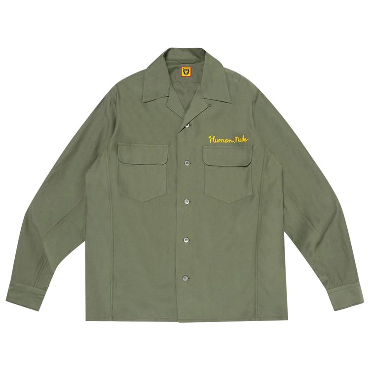 Buy Human Made Open Collar Shirt 'Green' - HM27SH013 GREE | GOAT