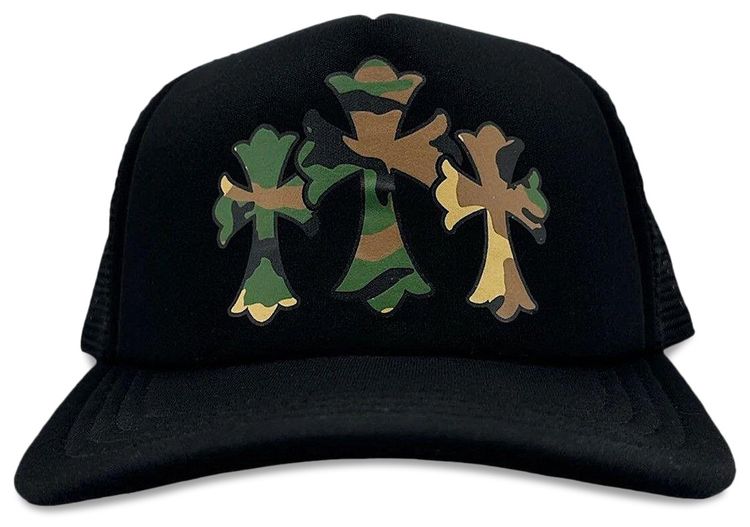 Buy Chrome Hearts Triple Cross Trucker Hat 'Black/Camo' - 1383 ...