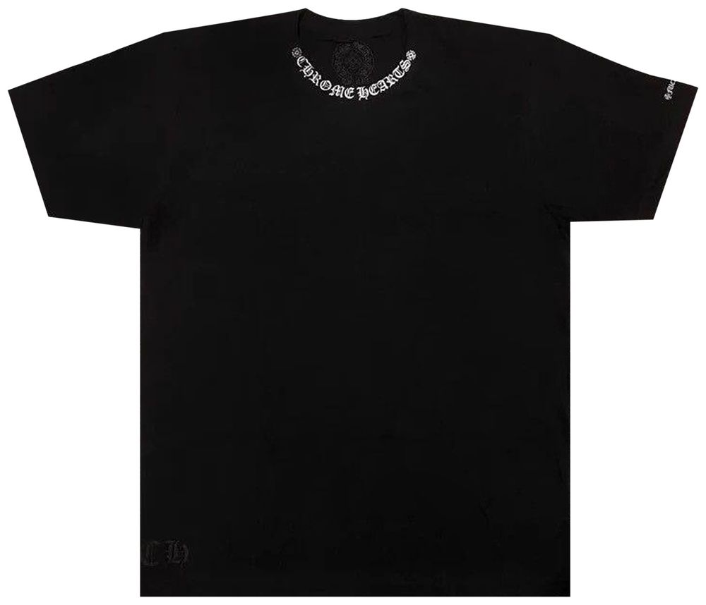 Buy Chrome Hearts Neck Logo T-Shirt 'Black' - 1383 1SS240103NLT BLAC | GOAT
