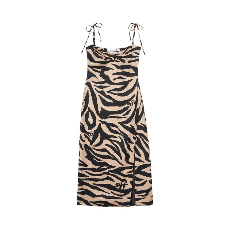Buy Off-White Zebra Twisted Long Dress 'Black' - OWDB384S22FAB0026110 ...