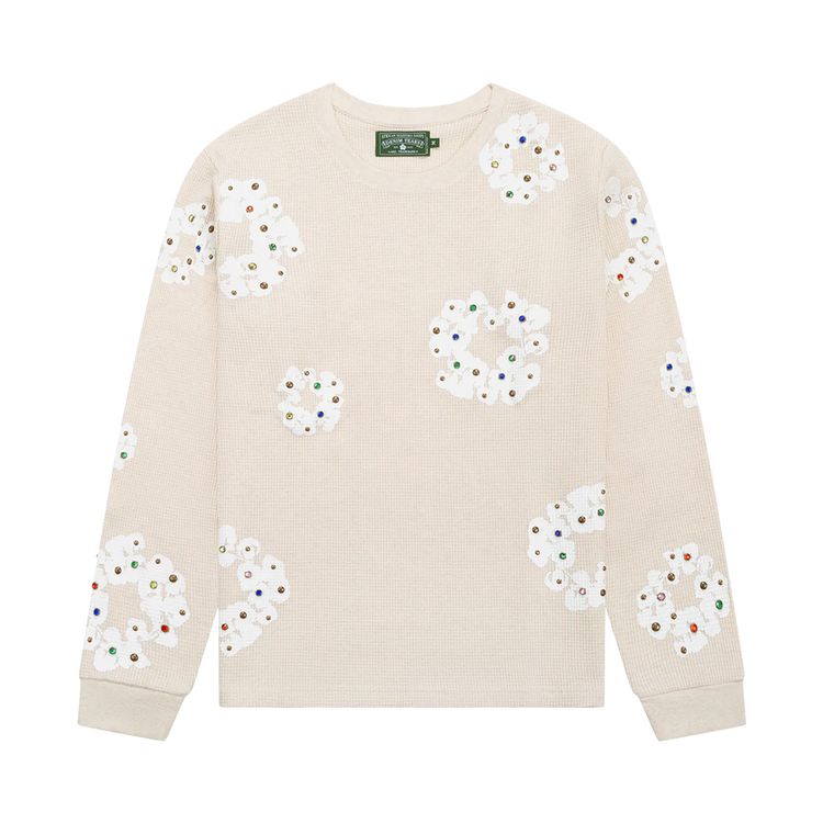 Buy Denim Tears Rhinestone Wreath Thermal 'Oatmeal' - 011 011 37 OATM ...