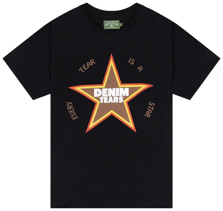 Buy Denim Tears Every Tear Is A Star Tee 'Black' - 101 010 89 BLAC | GOAT
