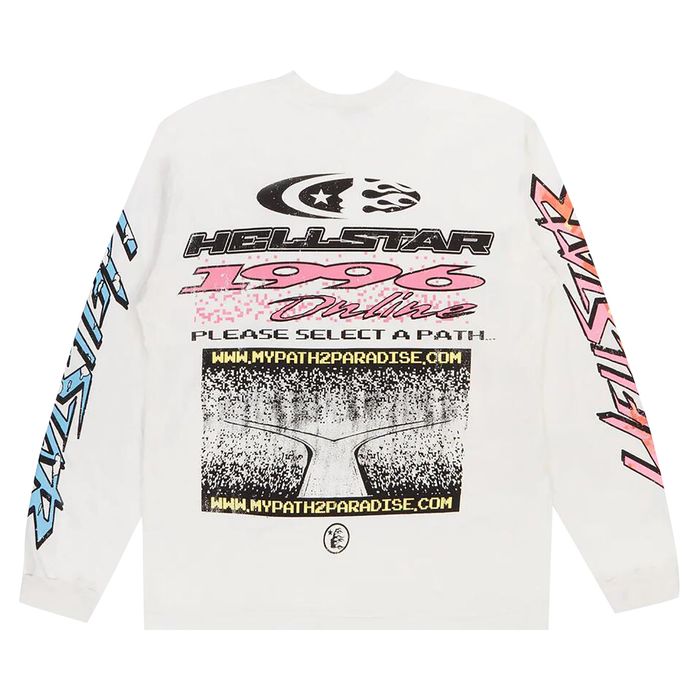 Buy Hellstar Pixel Long-Sleeve Tee 'White' - 9357 1FW230107PLT WHIT | GOAT