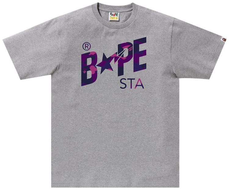Buy BAPE Color Camo Bape Sta Logo Tee 'Grey' - 1K30 110 021 GREY | GOAT