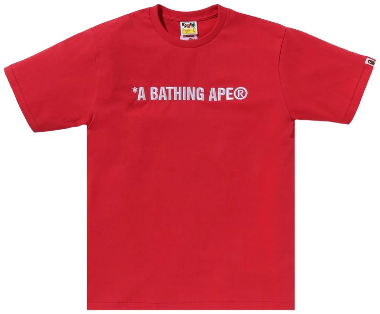 Buy BAPE A Bathing Ape Logo Tee 'Red' - 1K30 110 321 RED | GOAT