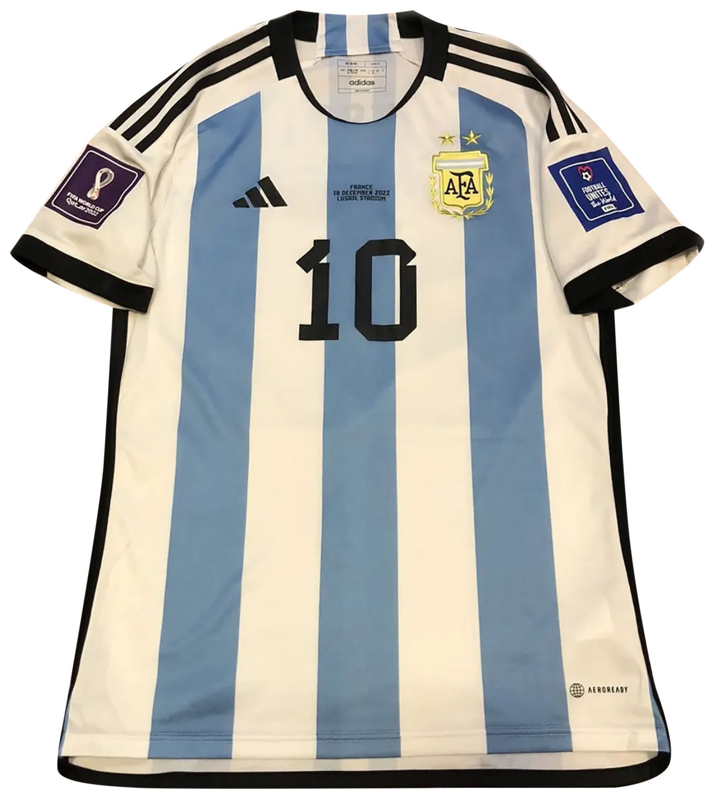 Buy adidas Argentina World Cup Final Home Jersey #10 Messi 'White/Blue ...