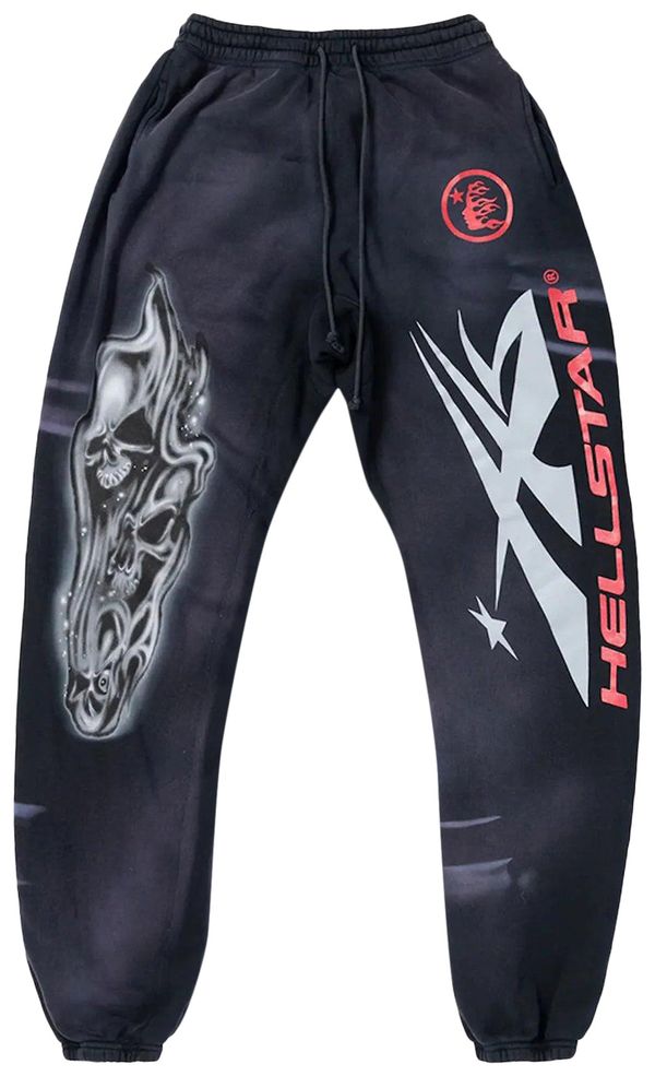 Buy Hellstar Airbrushed Skull Sweatpants 'Midnight Dye Black' - HC 2058 ...
