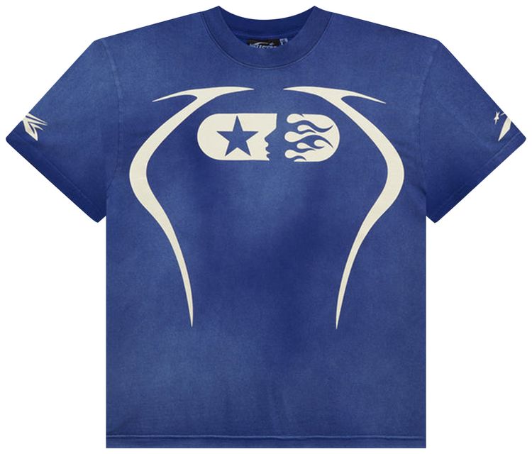 Buy Hellstar Warm Up T-Shirt 'Blue' - HS01TEE001 BLUE | GOAT