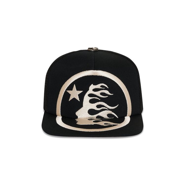 Buy Hellstar Big Logo Trucker Snapback Hat 'Black' - HS01HAT004 BLAC | GOAT