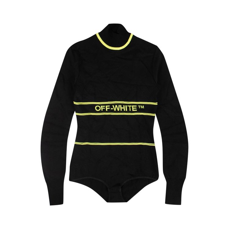 Buy Off-White Athletic Logo Bodysuit Top 'Black' - OWHE012S19D640441000 ...