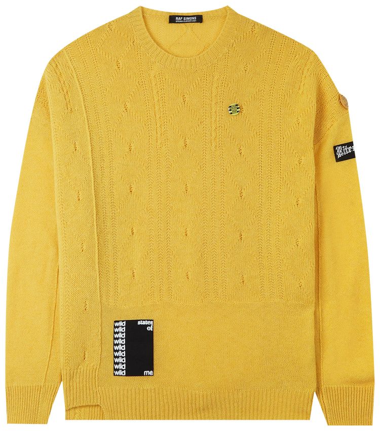 Buy Raf Simons Oversized Reversed Braid Relief Roundneck Sweater ...