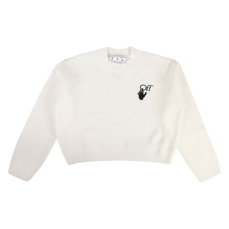 Buy Off-White Logos Knitted Sweater 'White' - OWHE021S20KNI0020110 | GOAT