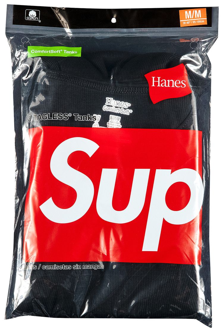 Buy Supreme x Hanes Tagless Tank Tops (3 Pack) 'Black' - SS21A41 BLACK ...