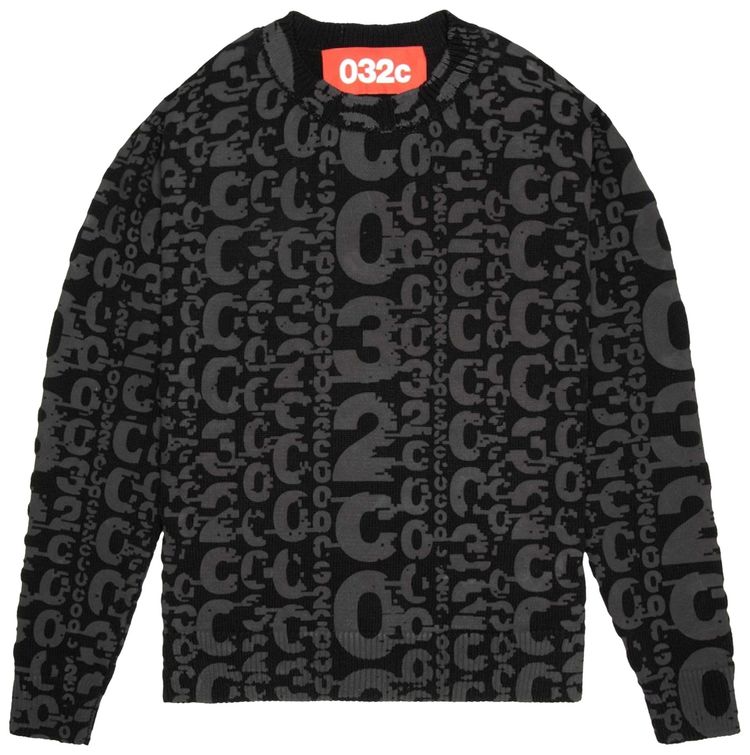 Buy 032C Allover Logo Knit 'Black' - SS21 K 1030 BLAC | GOAT