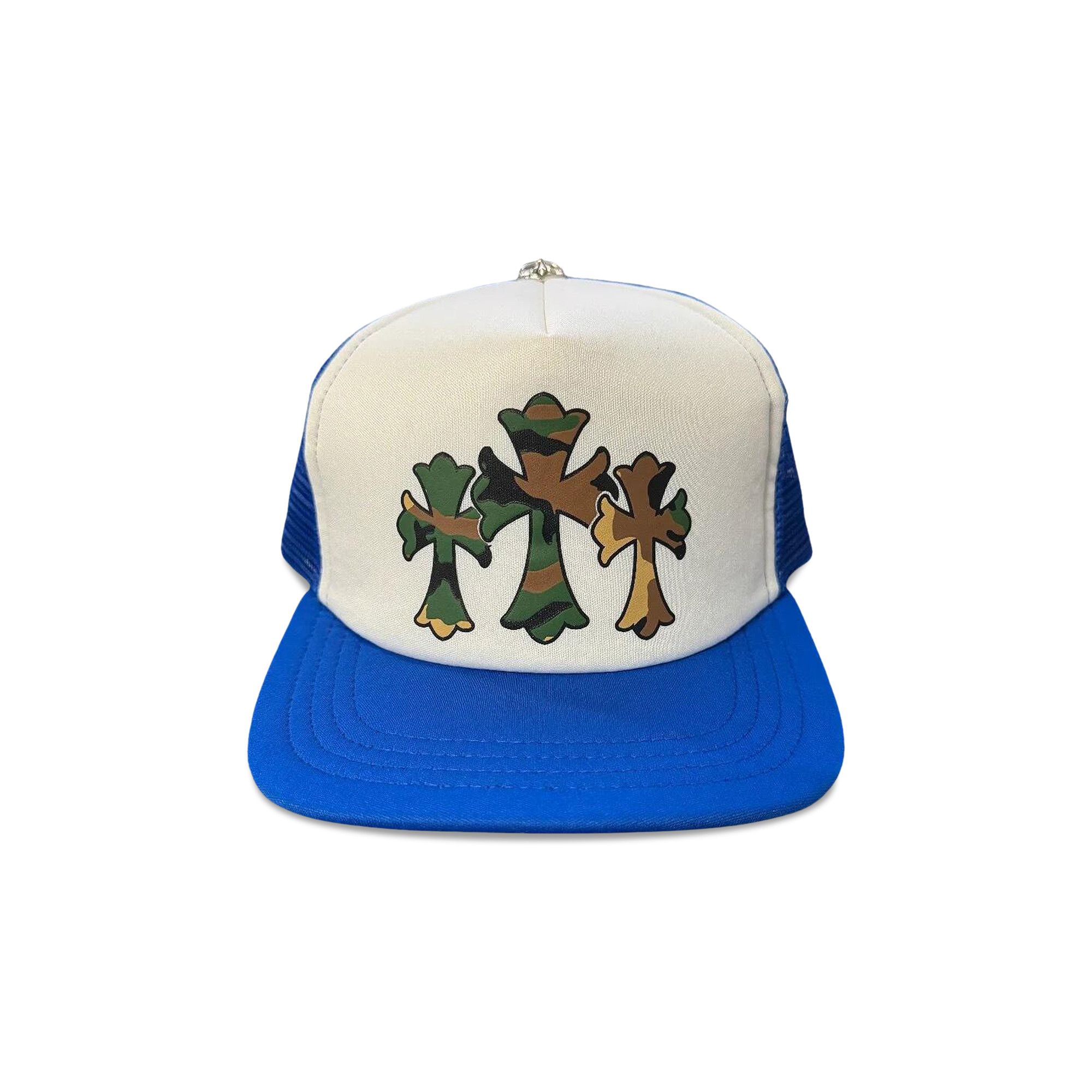 Buy Chrome Hearts Triple Cross Trucker Hat 'Blue/White Buy Chrome Hearts Triple Cross Trucker Hat 'Blue/White