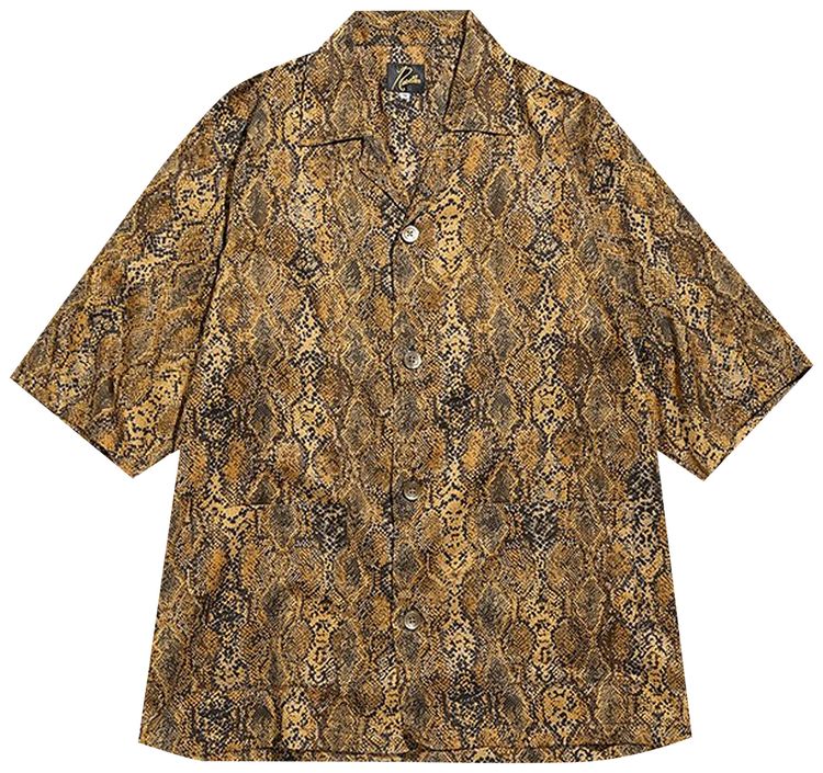 Buy Needles Python Print Cabana Shirt 'Yellow' - IN169 YELL | GOAT