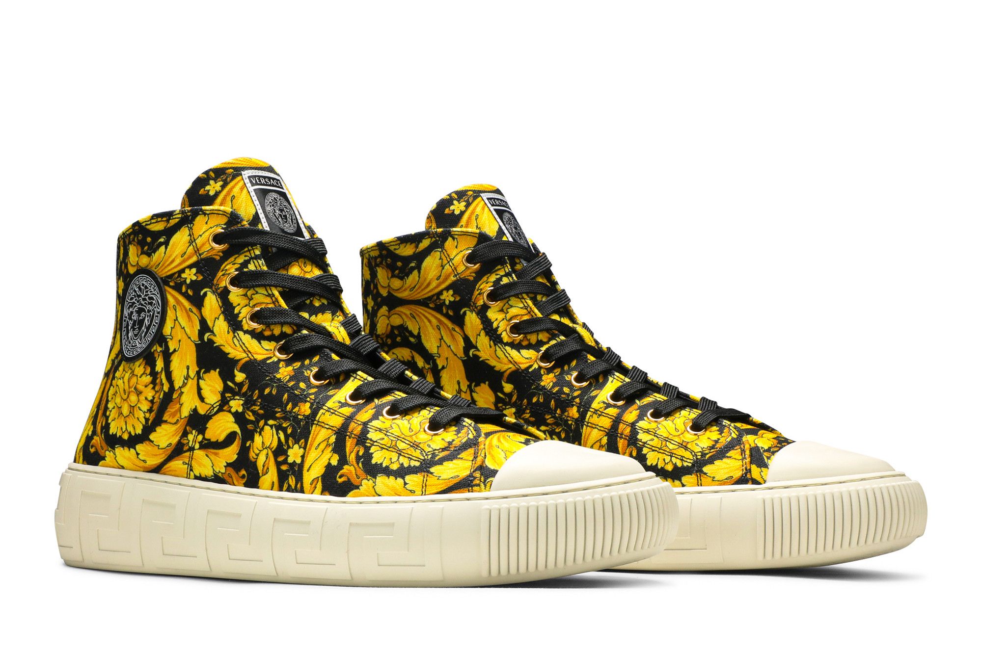Buy Versace Canvas High 'Barocco Print - Black Gold Buy Versace Canvas High 'Barocco Print - Black Gold