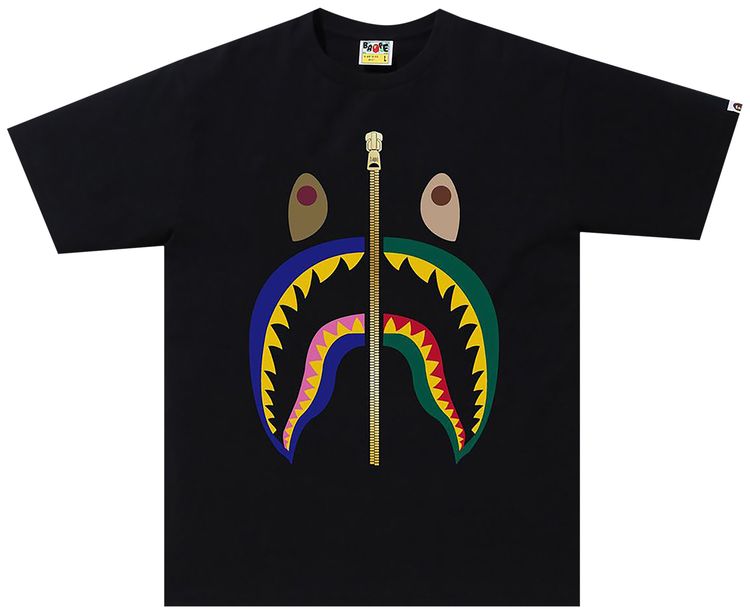 Buy BAPE Colors Shark Tee 'Black' - 1H30 110 024 BLACK | GOAT