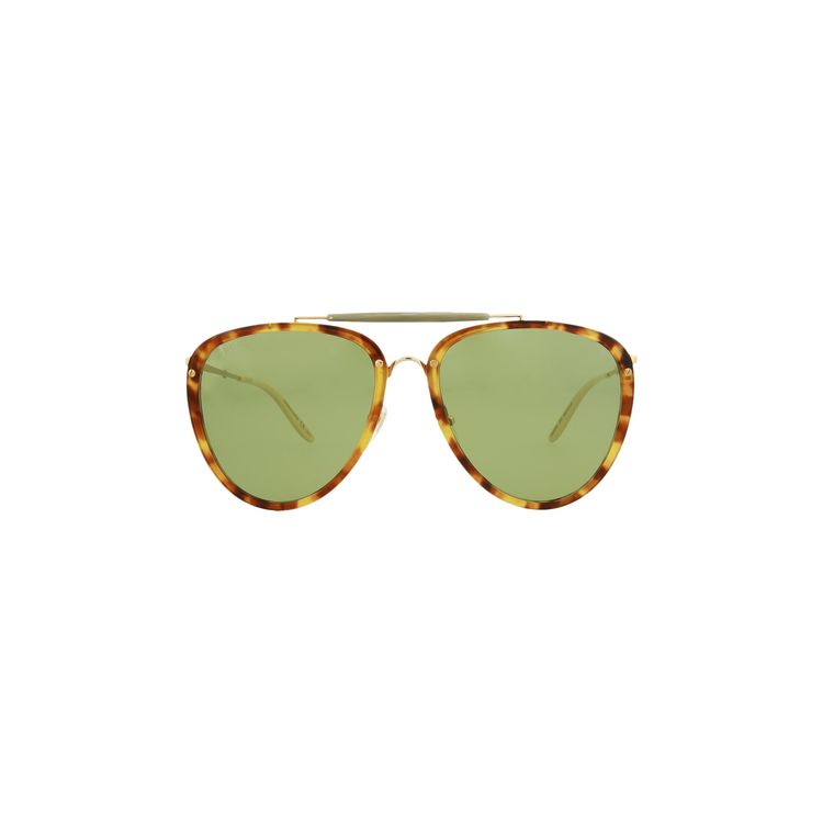 Buy Gucci Aviator Sunglasses 'Havana/Gold/Green' - GG0672S 003 | GOAT