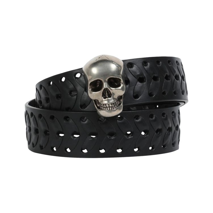 Buy Alexander McQueen 3D Skull Belt 'Black' - 683540 1AAFA 1000 | GOAT