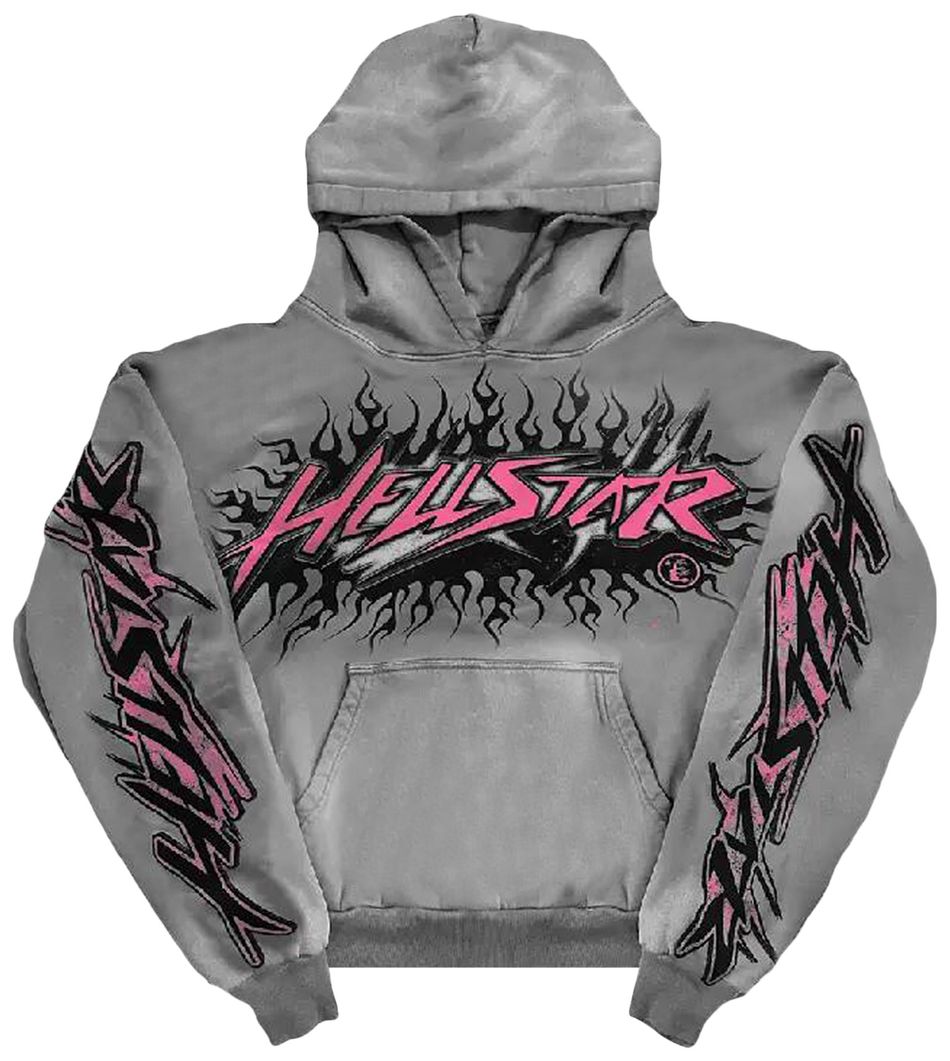 Buy Hellstar Future Flame Hoodie 'Grey' - 9357 1FW230106FFH GREY | GOAT