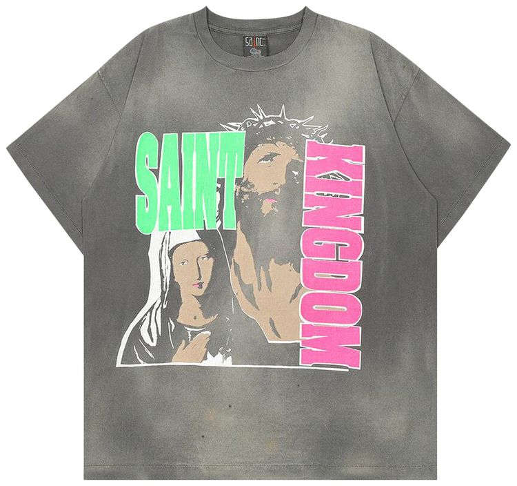Buy Saint Michael Saint Kingdom Tee 'Black' - SM YS8 1111 C45 | GOAT