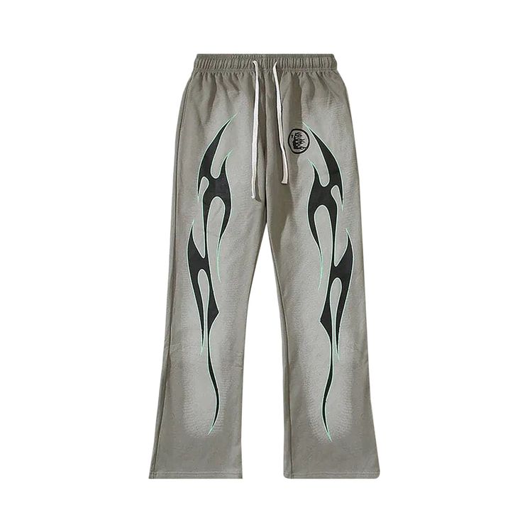 Buy Hellstar Future Flame Sweatpants 'Grey' - 9357 1FW230204FFS GREY | GOAT