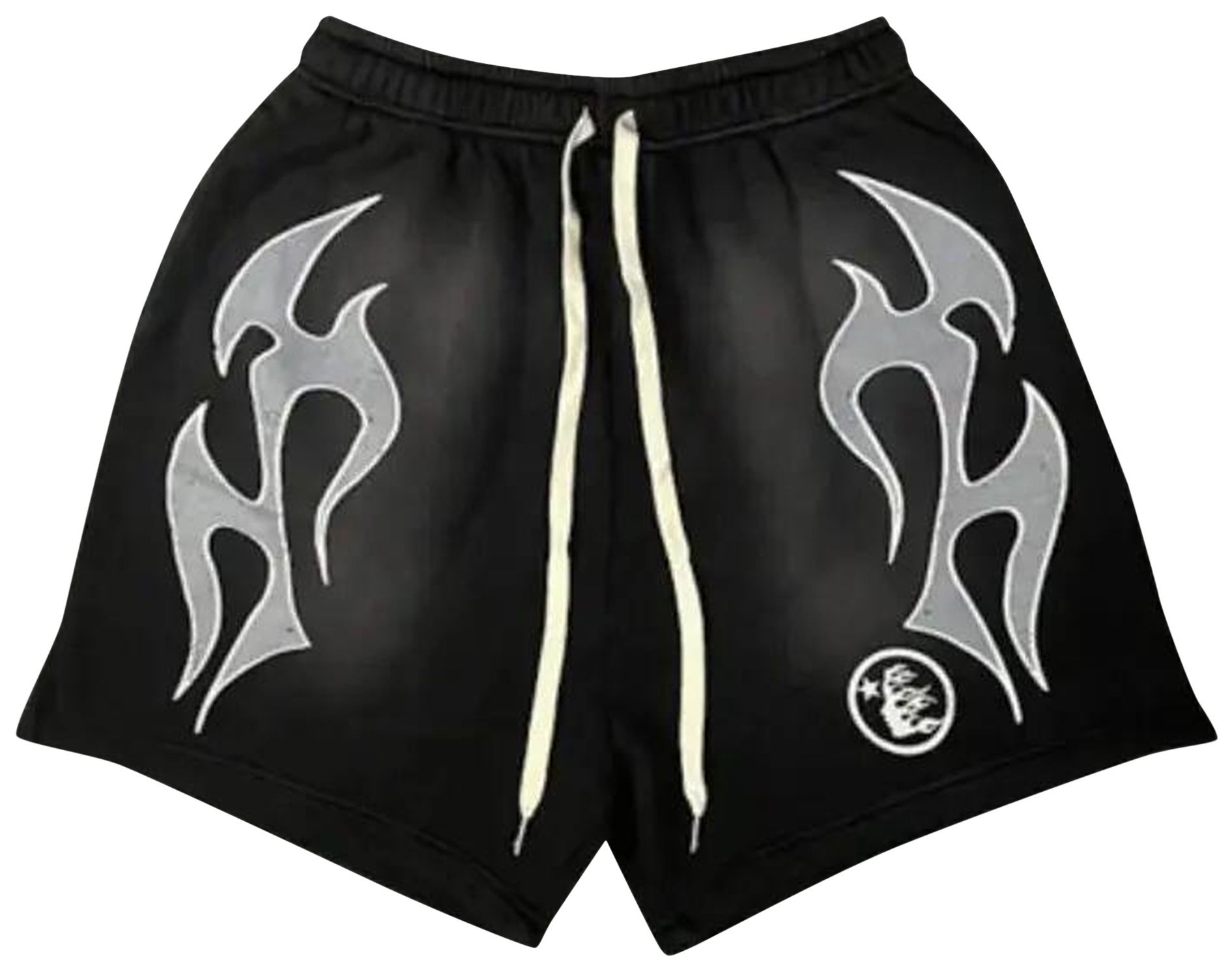 Buy Hellstar Flame Shorts 'Black/Grey' - 9357 1FW230202FS BLAC | GOAT