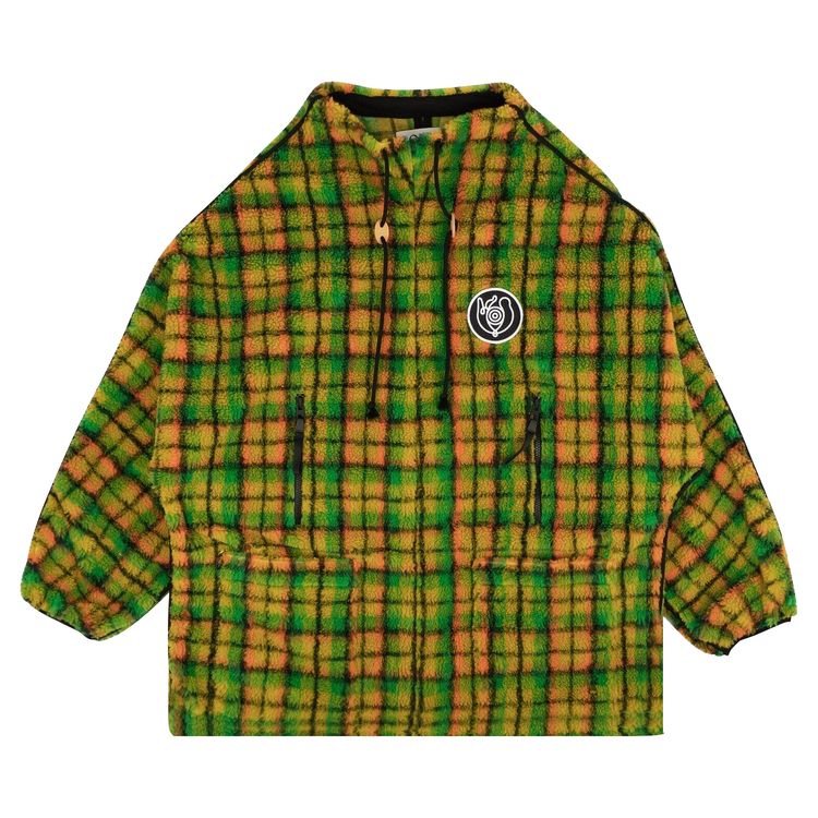 Buy Loewe Check Multi Fleece Anorak Jacket 'Green' - H664Y02X02 4109 | GOAT