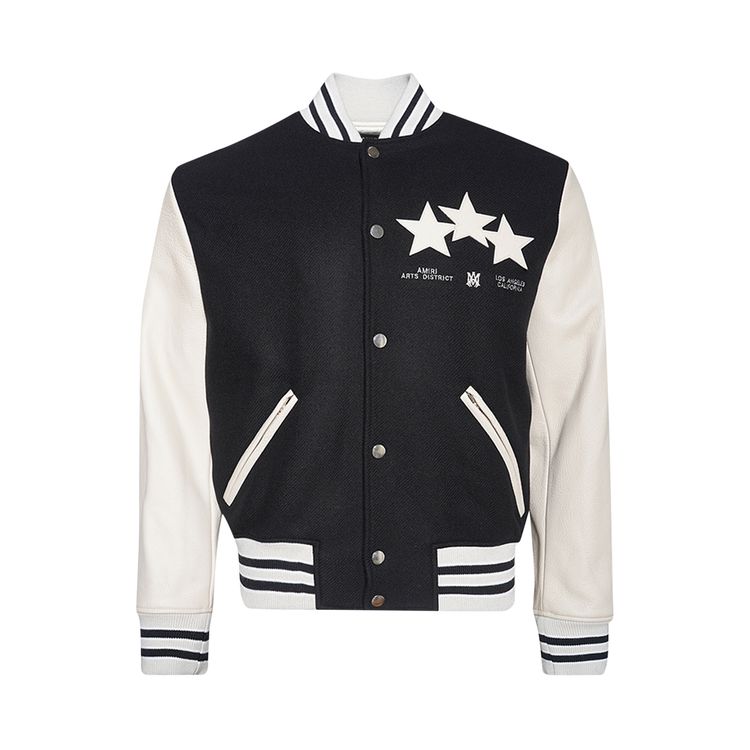 Buy Amiri Stars Varsity Jacket 'Black' - AMOUBB1004 BLAC | GOAT