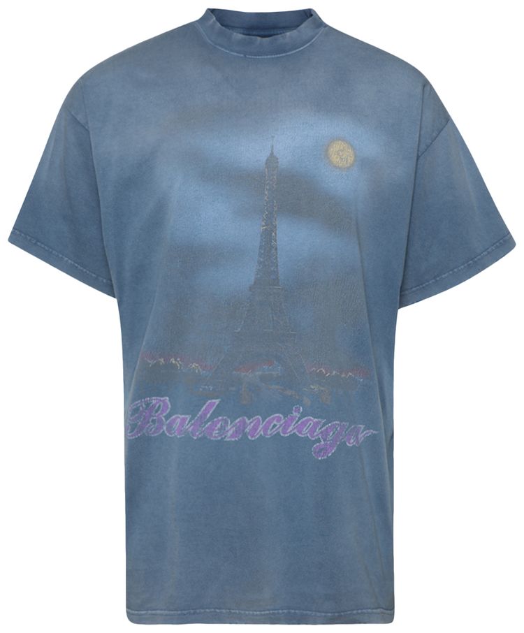 Buy Balenciaga Oversized T Shirt Faded Blue 739028 Tqvo1 4530 Goat Au