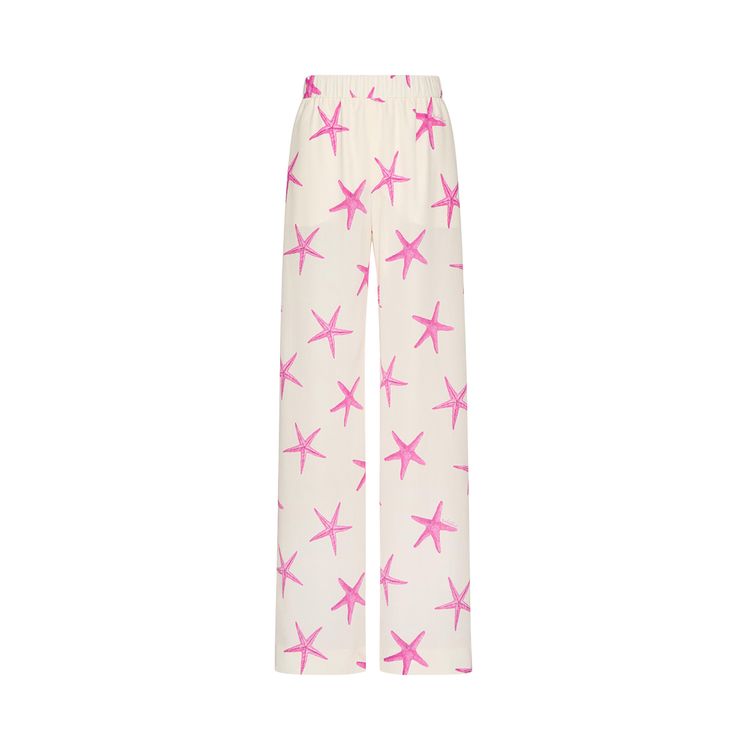 Buy Valentino Crepe De Chine Starfish Pants 'Kez Avorio/Pink PP ...