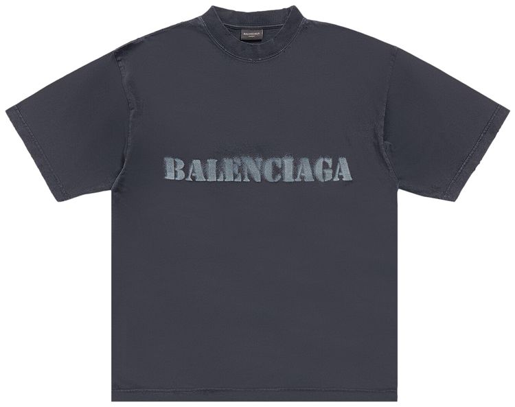 Buy Balenciaga Stencil Type T Shirt Medium Fit Black 764235 Tqva3