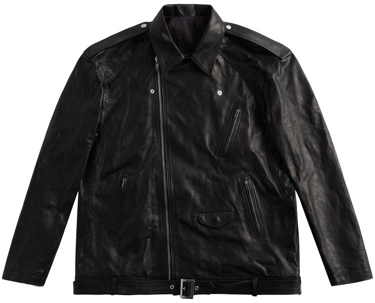 Buy Rick Owens Luke Leather Jacket 'Black' - RR01D3773 LOXJP 09 | GOAT
