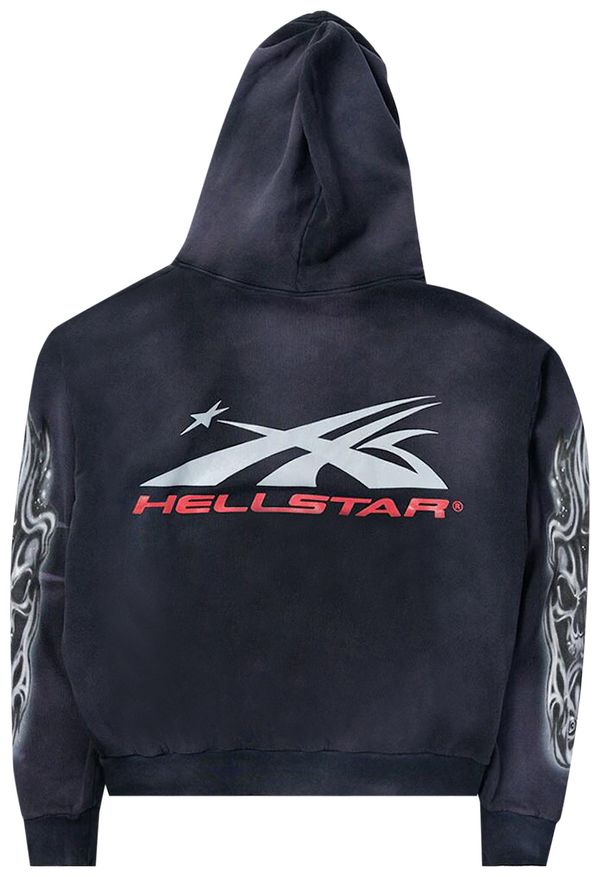 Buy Hellstar Airbrushed Skull Hoodie 'Black' - 9357 1FW230106ASH BLAC ...