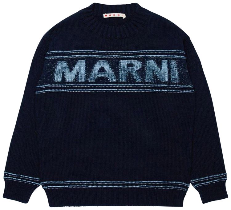 Buy Marni Kids Logo Sweater 'Blue' - M01212 M00TB 0M803 | GOAT