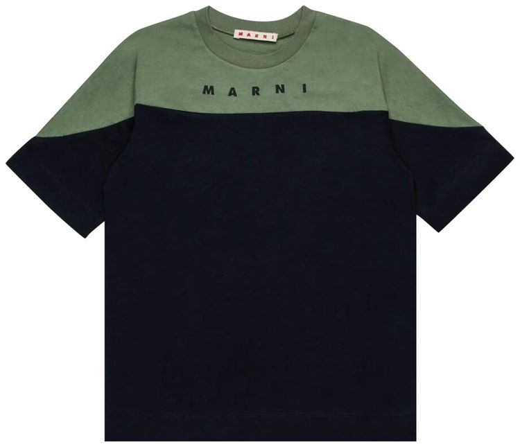 Buy Marni Kids Jersey T-Shirt 'Green/Black' - M01225 M00LP 0M900 | GOAT