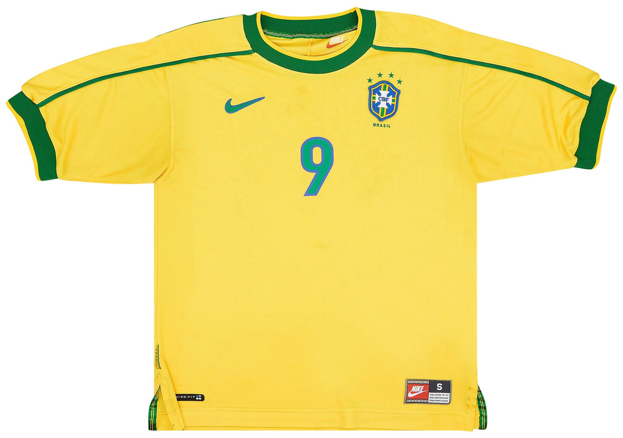 Buy Nike Brazil 1998 Reissue Soccer Replica Jersey 'Varsity Maize/Pine ...