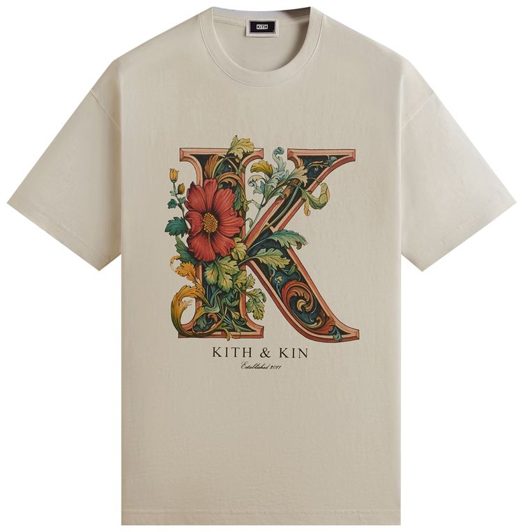 Buy Kith Floral K Vintage Tee 'Sandrift' - KHM032327 104 | GOAT