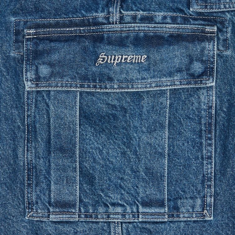 Buy Supreme Cargo Denim Overalls 'Washed Blue' - FW22P64 WASHED BLUE | GOAT