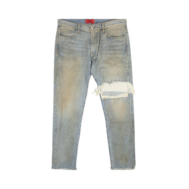 Buy 424 Reworked Cupro Denim Jeans 'Blue' - 424C AW19 0026 | GOAT