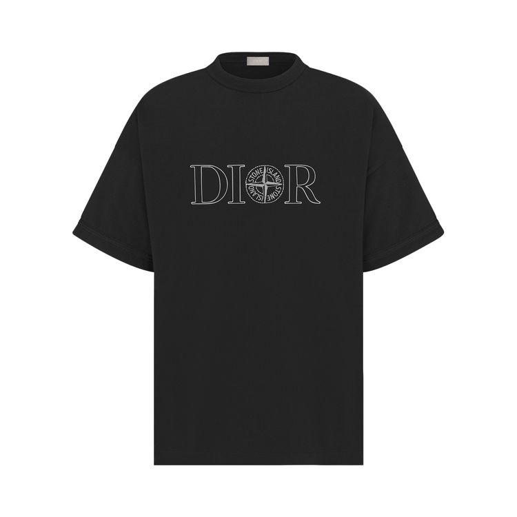 Buy Dior x Stone Island T-Shirt 'Black' - 493J638B0554 C980 | GOAT
