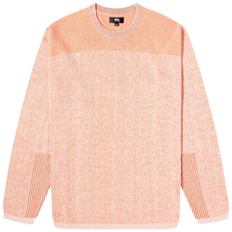Buy Stussy Engineered Panel Sweater 'Orange' - 117204 ORAN | GOAT