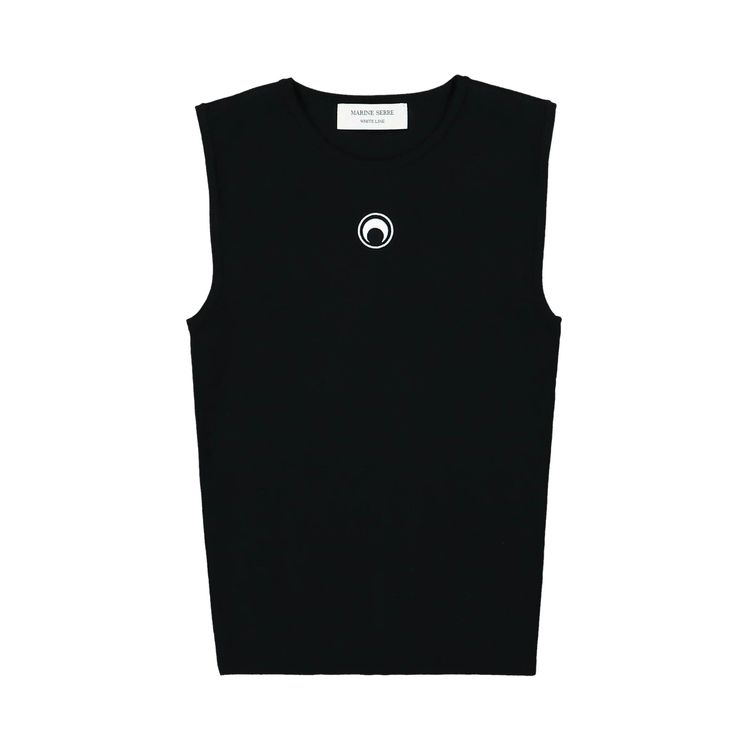 Buy Marine Serre Moon Logo Knit Vest 'Black' - WTK043 CKNI0511 BK99 | GOAT