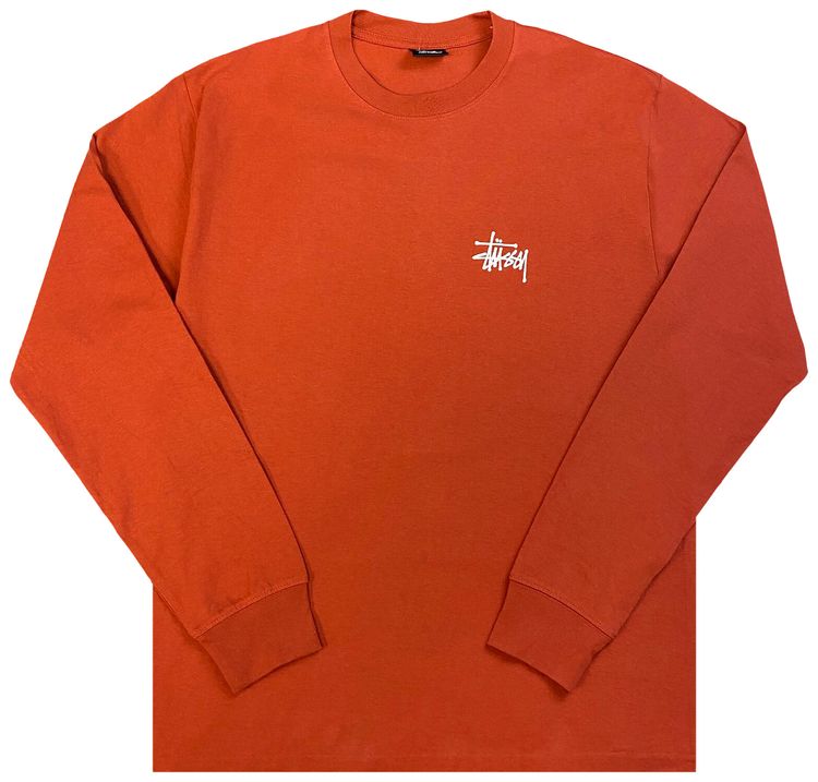 Buy Stussy Basic Long-Sleeve Tee 'Brick' - 1994759 BRIC | GOAT