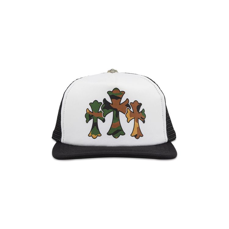 Buy Chrome Hearts Triple Cross Trucker Hat 'Black White' - 1383 ...
