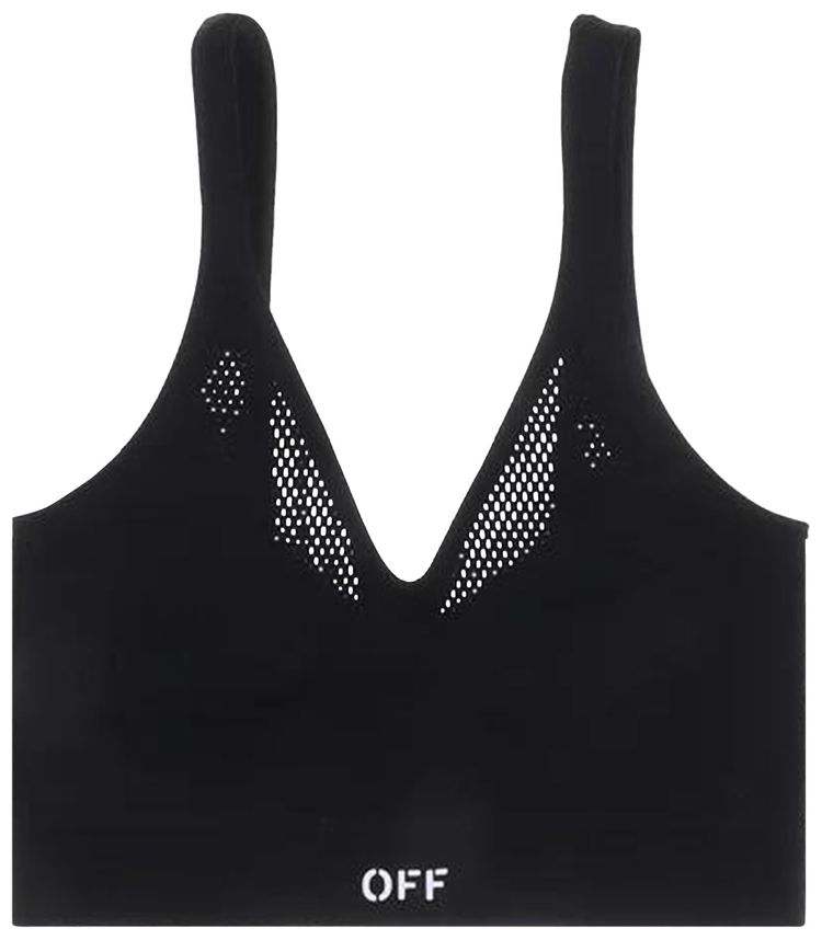 Buy Off-White Seamless Mesh Bra 'Black/White' - OWVO088S24KNI0011001 | GOAT
