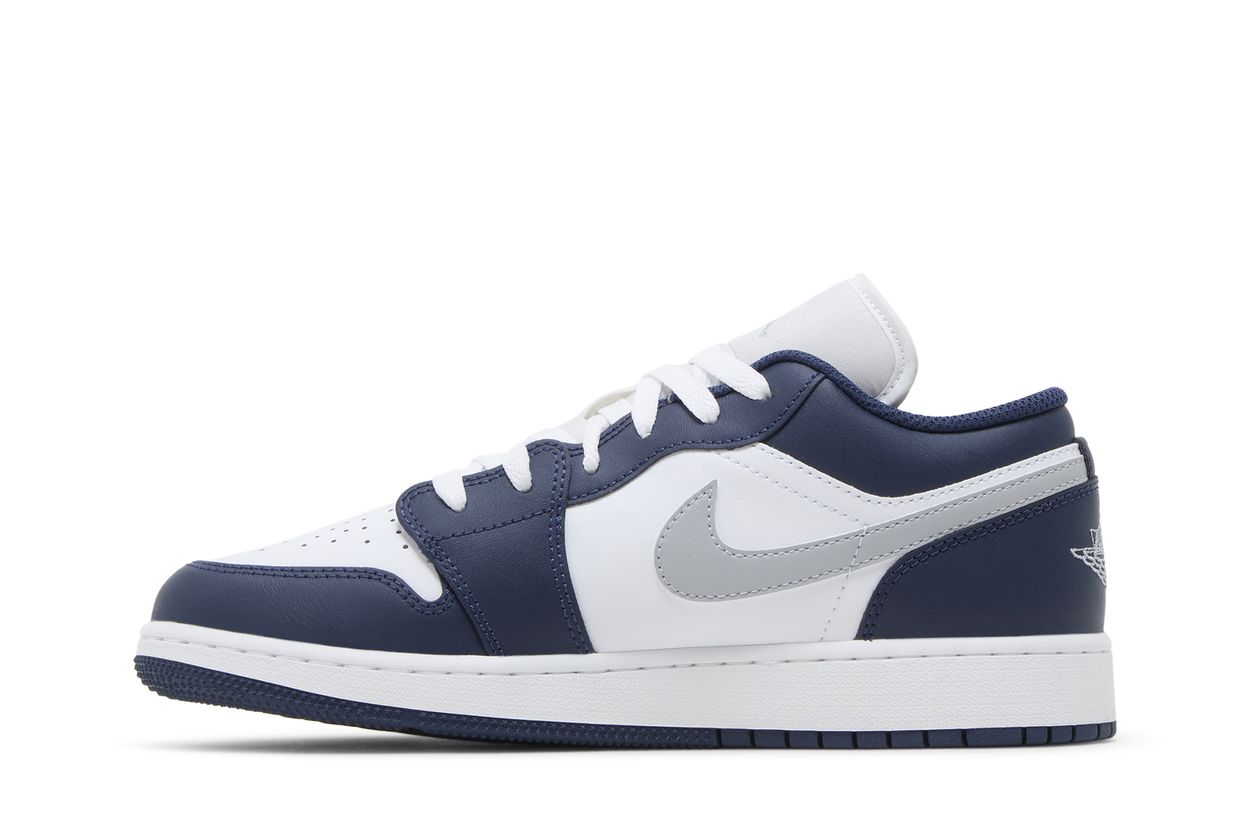 Buy Air Jordan 1 Low GS 'Midnight Navy Wolf Grey' - 553560 141 | GOAT